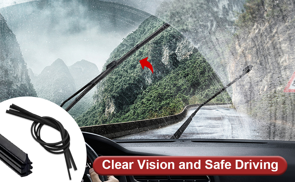 Amazon.com: 4PCS Windshield Wiper Refills, 26" Adjustable Size of Universal Replacement ...