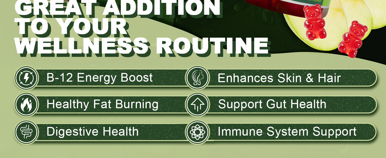 Amazon.com: LanranBee Apple Cider Vinegar Gummies 1000mg with Vitamins B12 Multivitamin ACV ...