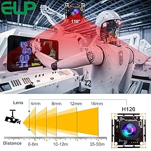 Amazon.com: ELP 16MP Wide Angle USB Camera Module for Raspberry Pi and Computer 4K Mini UVC USB2 ...