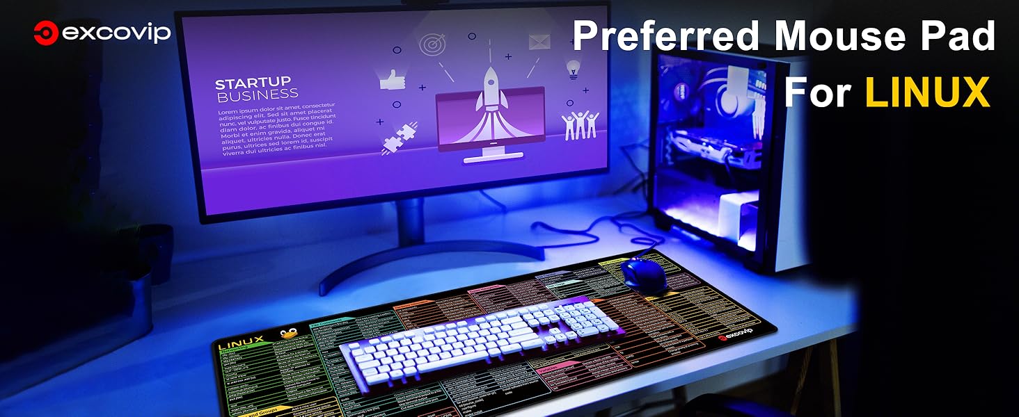 Amazon.com: excovip Mouse Pad with Linux Commands Line - Extended Large ...