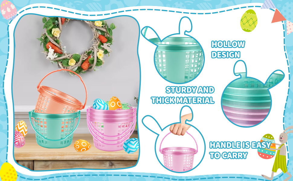 Amazon.com: 12 Piece Small Easter Baskets with Handles for Kids, 40g ...