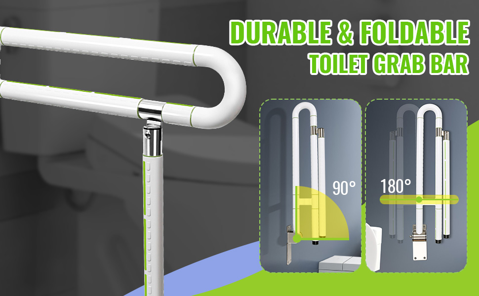 Amazon.com: CALEPTONG Handicap Toilet Grab Bars - 29.5 Inch Foldable Toilet Safety Rails ...