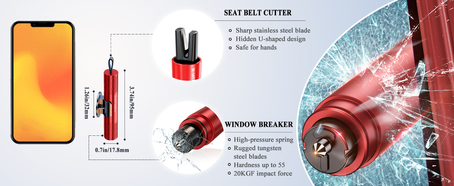 Amazon.com: PILISPARK 4 Pack Car Window Breaker and Seatbelt Cutter,Auto Rescue Tool,Safe Hammer ...