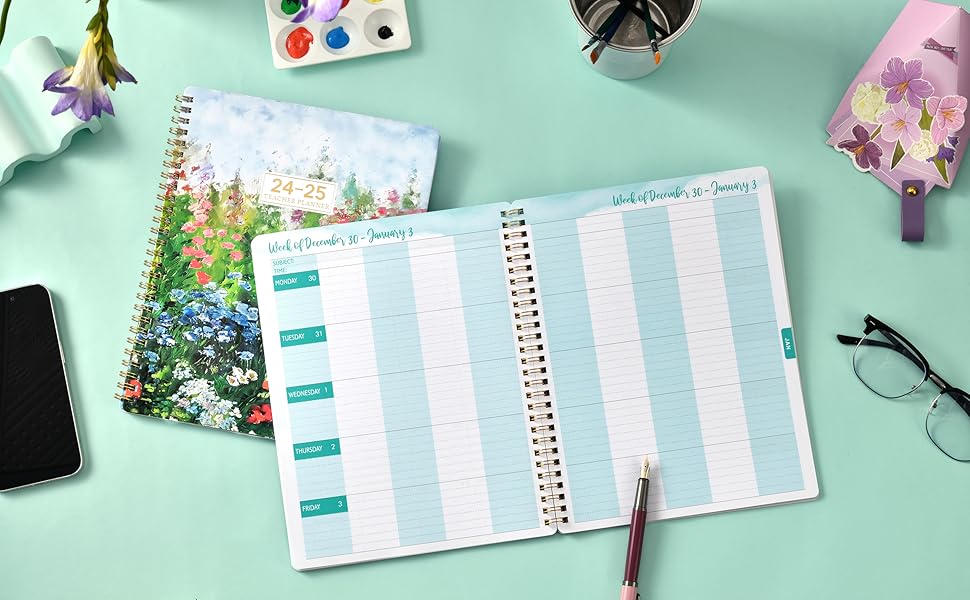 Amazon.com : Teacher Planner 2024-2025 - July 2024 - June 2025, 8" x 10 ...