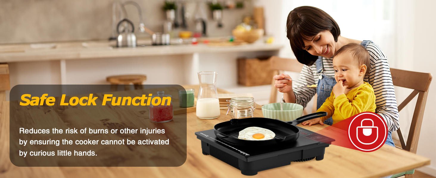 Amazon.com: XKitchen Portable Induction Cooktop, 1800W Induction Burner with 9 Power levels, 12 ...