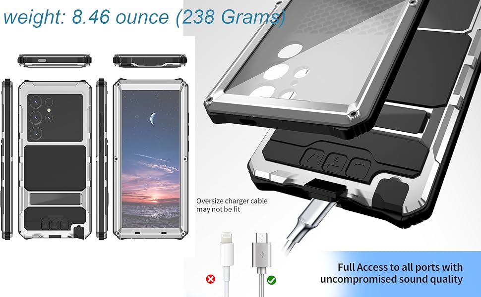 Amazon.com: Lunivop for Samsung Galaxy S24 Ultra Case Heavy Duty Metal Phone case para Built-in ...
