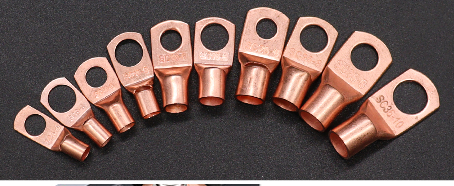 Amazon.com: Taiss 160PCS Battery Cable Ends with Hammer Lug Crimper Tool,AWG 2/4/6/8/10/12 Gauge ...