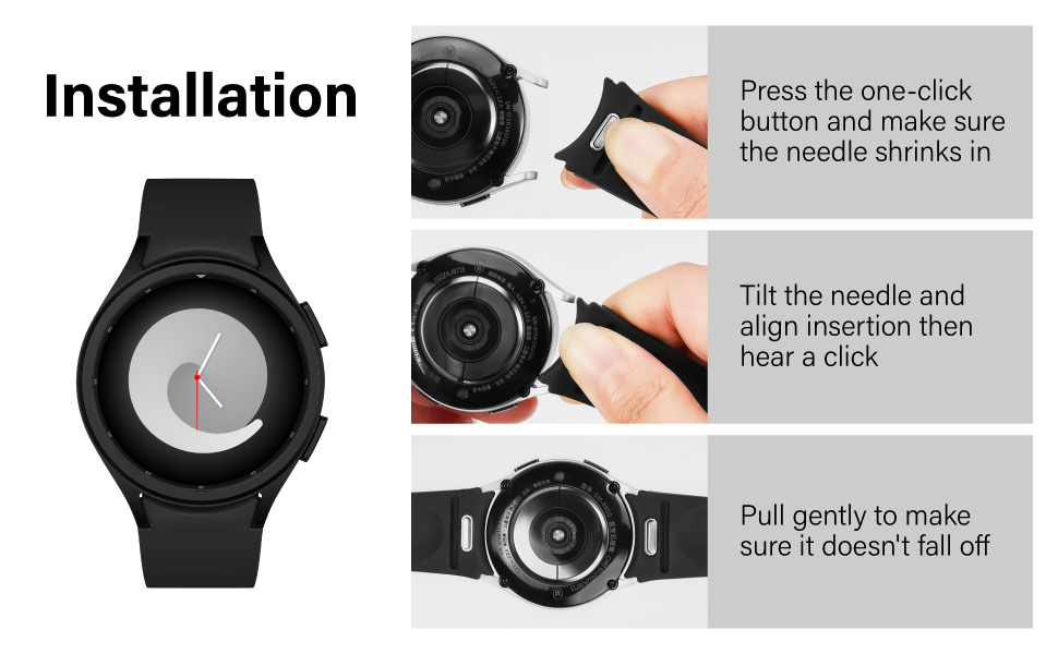 Joehwerr One-Click Silicone Sport strap Compatible with Samsung Galaxy ...