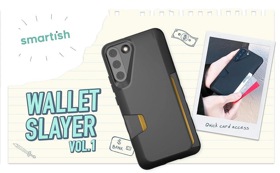 Amazon.com: Smartish Galaxy S22 Plus Wallet Case - Wallet Slayer Vol. 1 [Slim + Protective] Grip ...