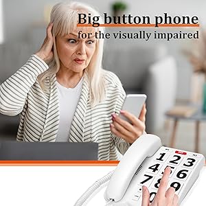 Amazon.com : Big Button Phones for Seniors - Large Buttons for Visually Impaired Phone, 80dB ...