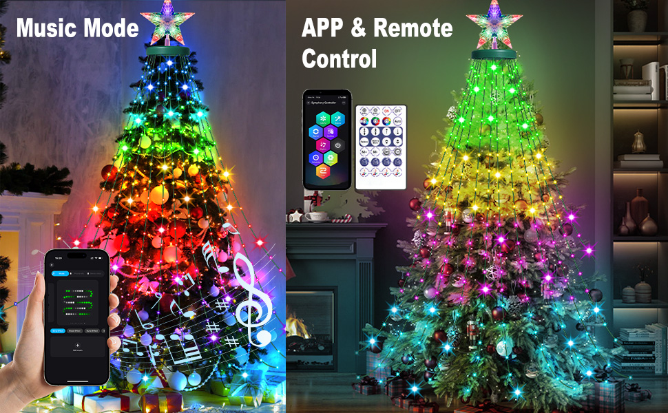 Amazon.com: Smart Christmas Tree String Lights with Ring, 330 LED ...