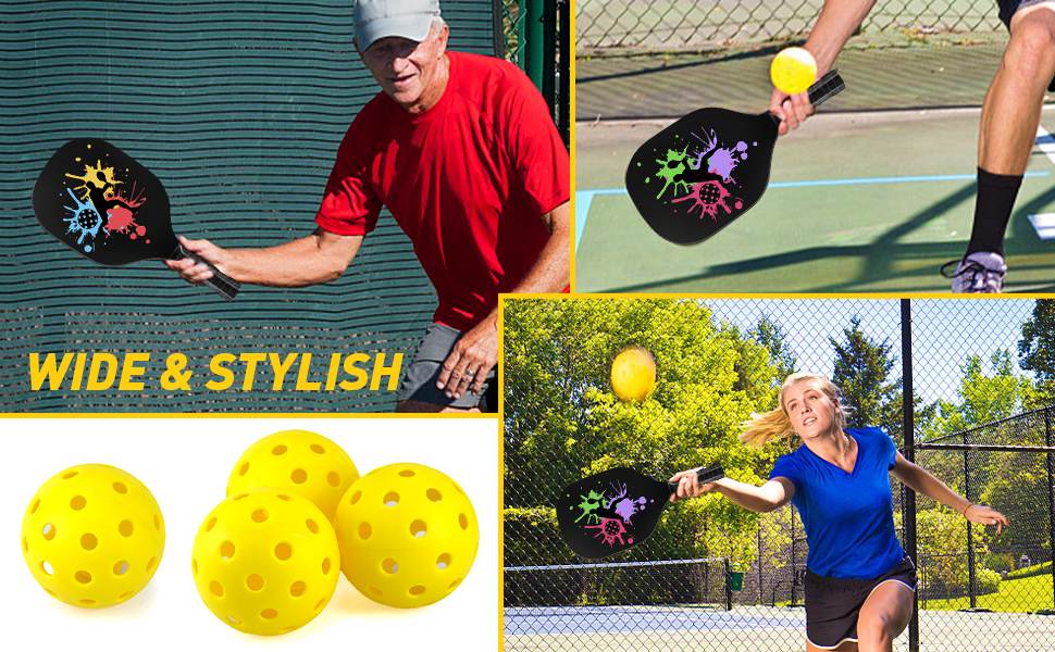 Amazon.com : Pickleball Paddles Set, Pickle Ball Paddle Set of 4, MWAOWM Indoor Outdoor ...