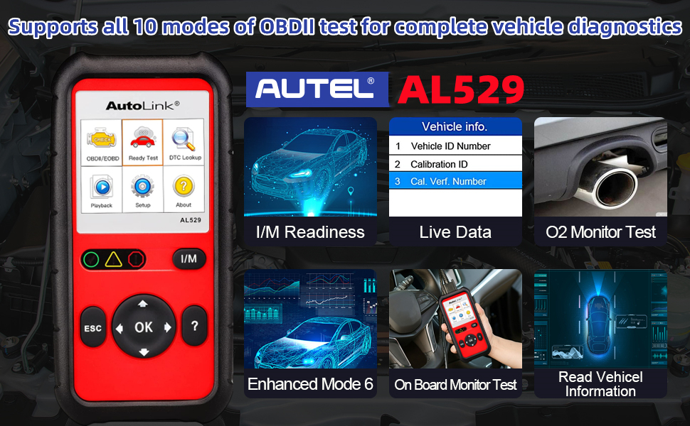 Amazon.com: Autel Scanner AutoLink AL529, Upgrade of AL519/ AL329 ...