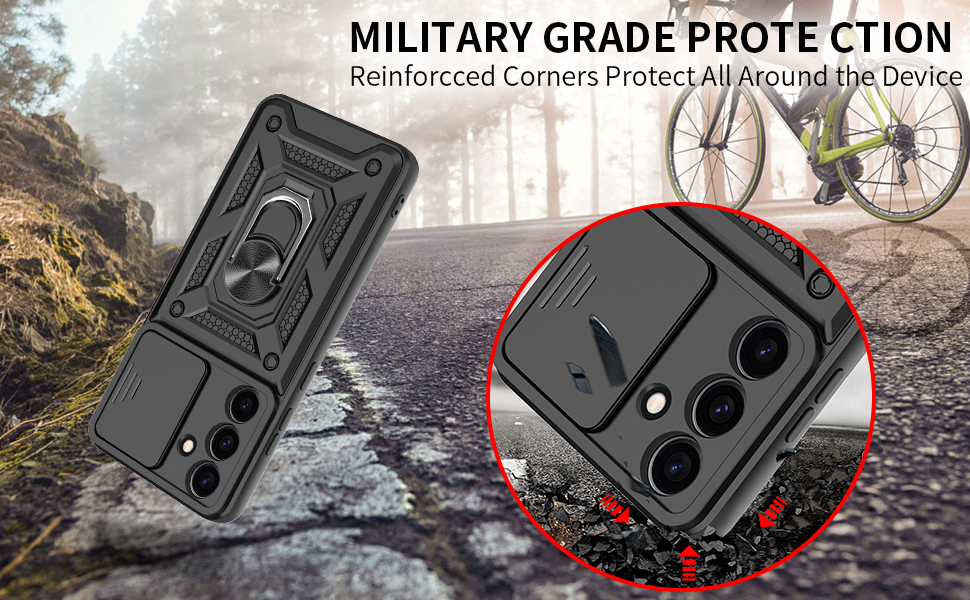 Guisessy Case for Samsung Galaxy S24 5G Case with Ring Kickstand, S24 5G Phone Case with Slide ...