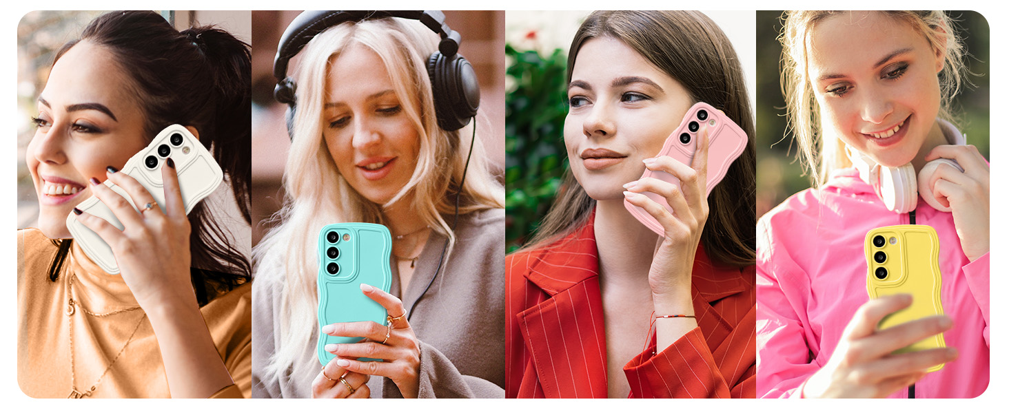 Amazon.com: UEEBAI Wave Frame Silicon Case for Samsung Galaxy S24 FE 5G Phone Case, Cute Wave ...