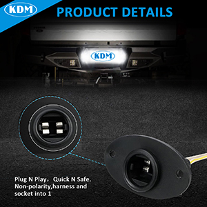 Amazon.com: KDM LED License Plate Light Connector Socket Pigtail Wiring Receptacle Harness ...