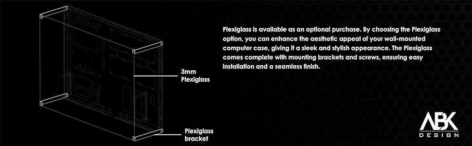 Amazon.com: ABK Design - Wall Computer Case - Wall Pc Case - ATX Pc Case - Gaming PC Case - Wall ...