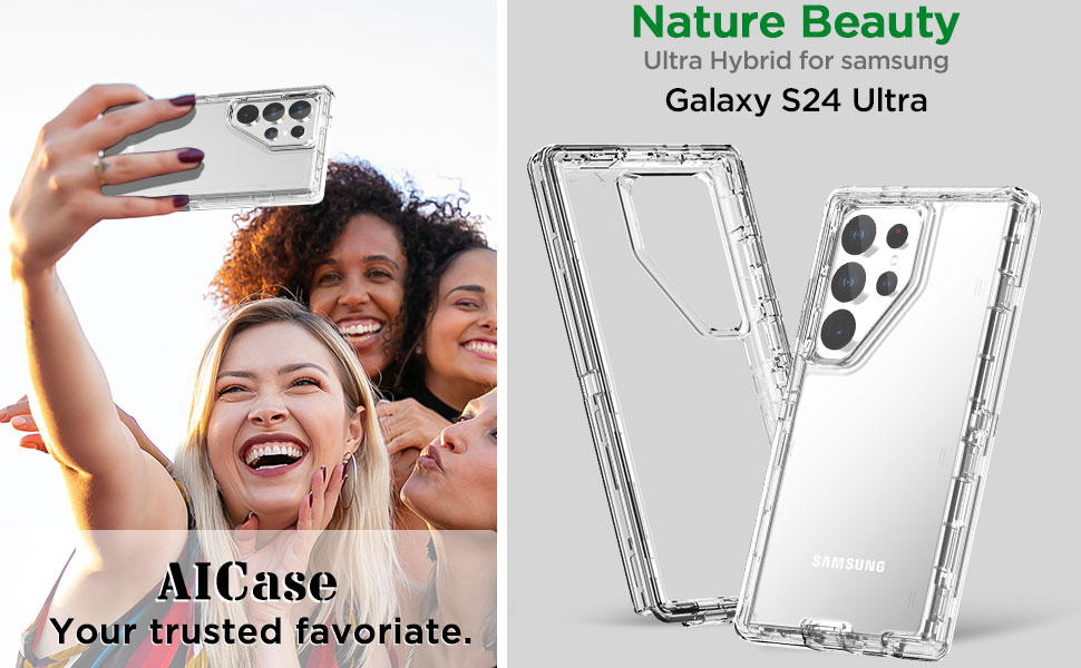 Amazon.com: AICase for Samsung Galaxy S24 Ultra Case Clear,Heavy Duty Durable 3-Layer [Not ...