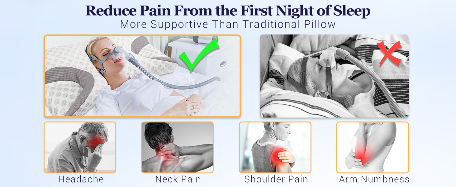 Amazon.com: Memory Foam Pillow for CPAP Side Sleeper, IKSTAR 3.0 CPAP Pillow for Neck Support ...