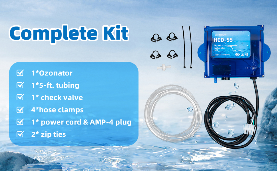 Amazon.com: EcoPooluxe HCD-55 Spa Ozone Generator – Universal Hot Tub & Cold Plunge Ozonator ...