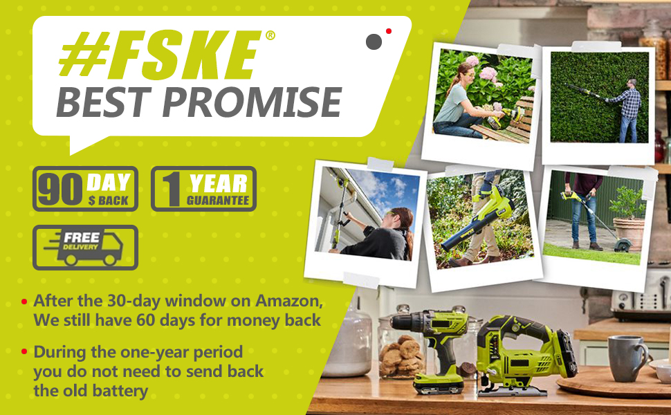 Amazon.com: FSKE 2Pack 3.0Ah Replacement for Ryobi 18V Battery P102 P103 P104 P105 P108 P190 ...