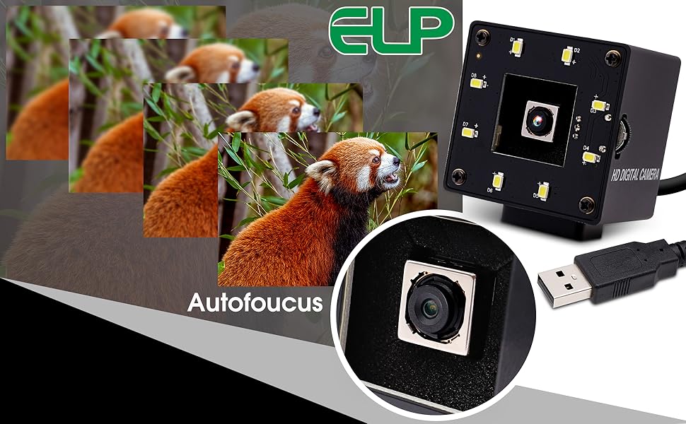 Amazon.com: ELP 16mp Day Night USB Camera Auto Focus Webcam for Computer Mini UVC USB2.0 PC ...