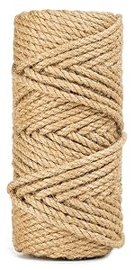 100 Feet 5mm Jute Twine, Heavy Duty Jute Rope, Natural Hemp Rope for ...