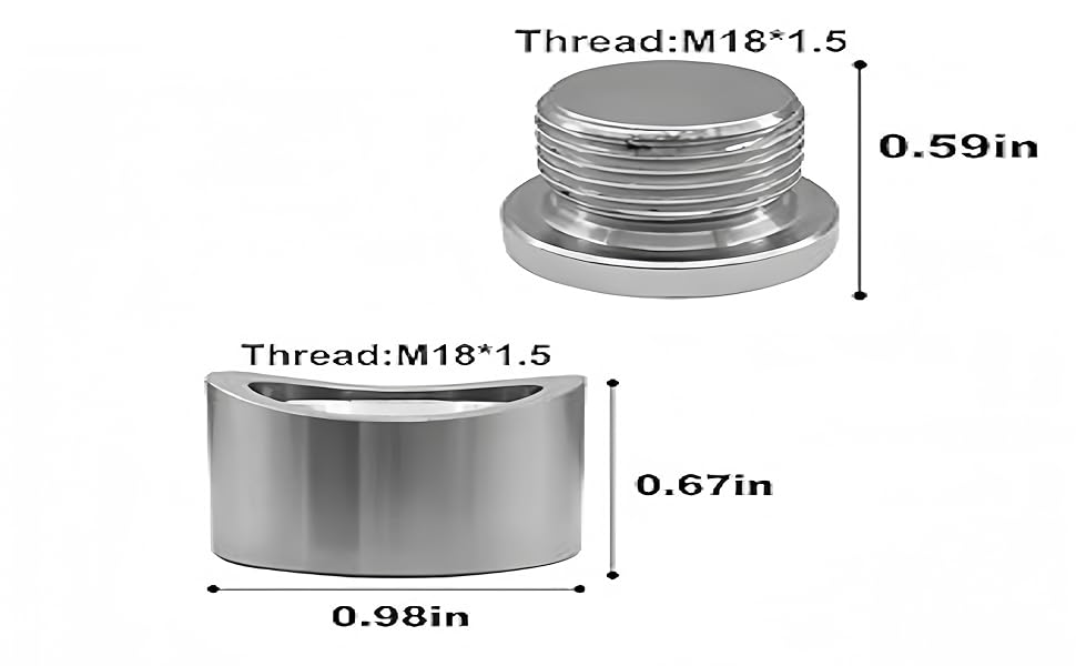 Amazon.com: OPOSM-2bp Sensor Oxygen Sensor Mounting Bungs and Plugs,M18 X 1.5 Thread Stainless ...