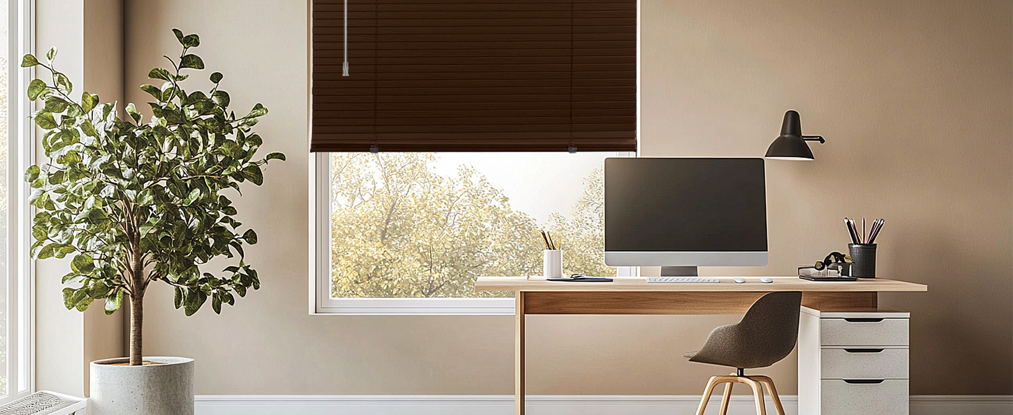 Amazon.com: Boolegon Full Privacy L-Shaped Blades Faux Wood Blinds for ...