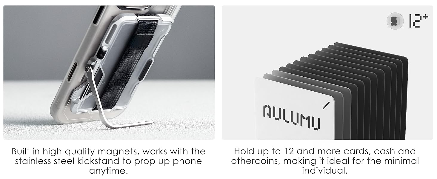 Amazon.com: Aulumu G03 Transparently Magnetic Wallet Card Holder | Magnetic Wallet Compatible ...