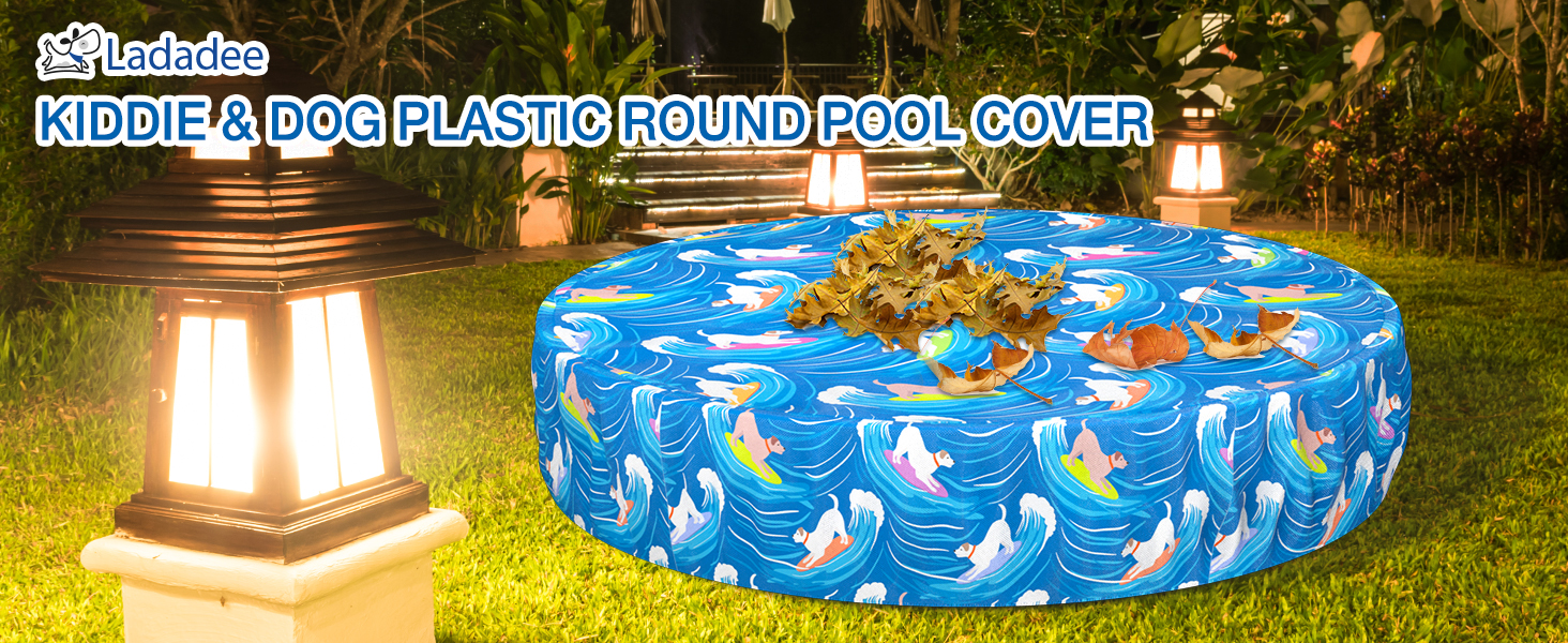 Amazon.com : Ladadee Foldable Round Dog Swimming Pool Cover, for 48“ Collapsible Outdoor Tub ...