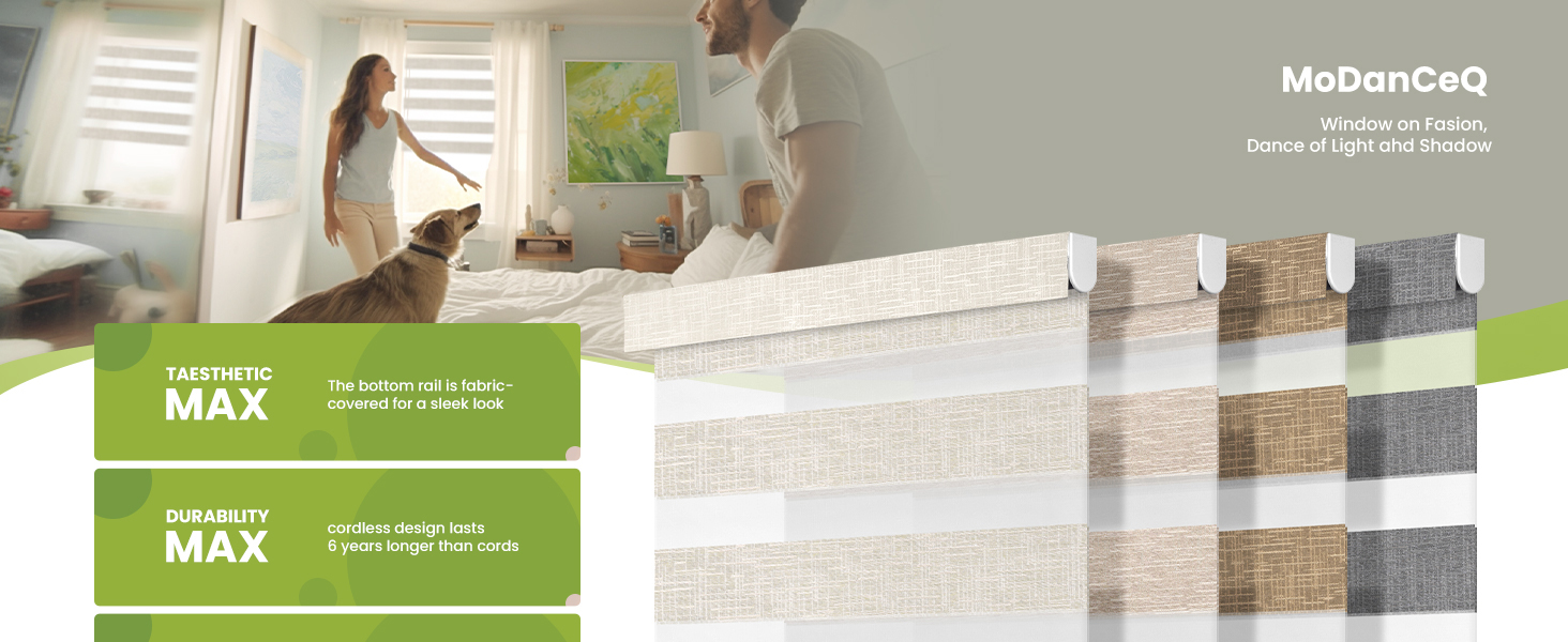 Amazon.com: MoDanCeQ Cordless Zebra Blinds for Windows - Customizable Light Filtering & Blackout ...