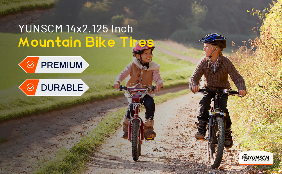 Amazon.com : YUNSCM 2-PCS 14" Mountain Bike Tires 14 x 2.125/57-254 and 14" Bike Tubes Schrader ...