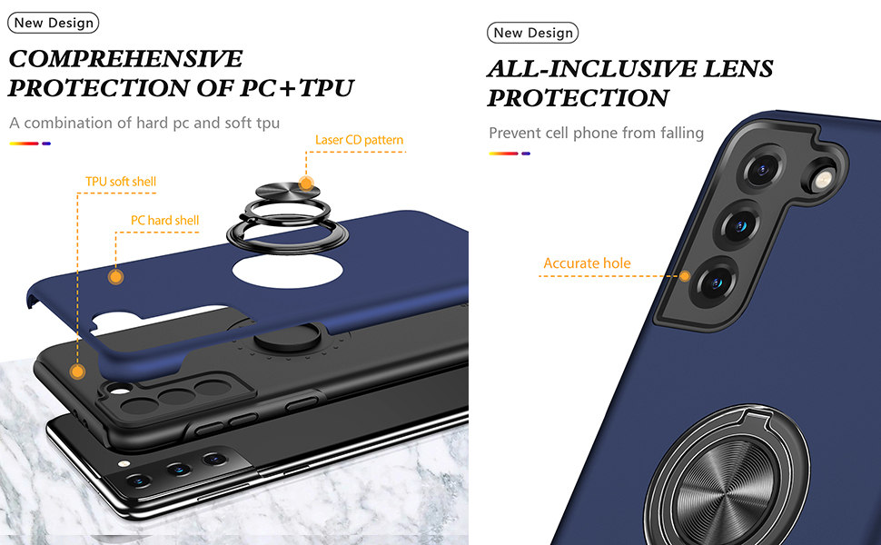 Amazon.com: Dionsibei for Samsung Galaxy S21 Plus Case Military Grade Shockproof Built-in Ring ...