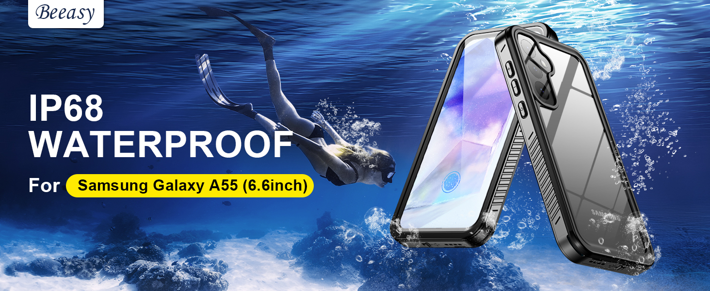 Beeasy For Samsung Galaxy A55 5g Case Waterproof IP68, Military Grade Shockproof Dustproof 360 ...