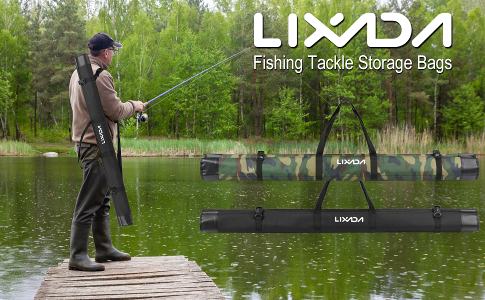 Lixada Fishing Tackle Storage Bags Portable Folding Fishing Rod Reel Case Fishing Pole Storage ...