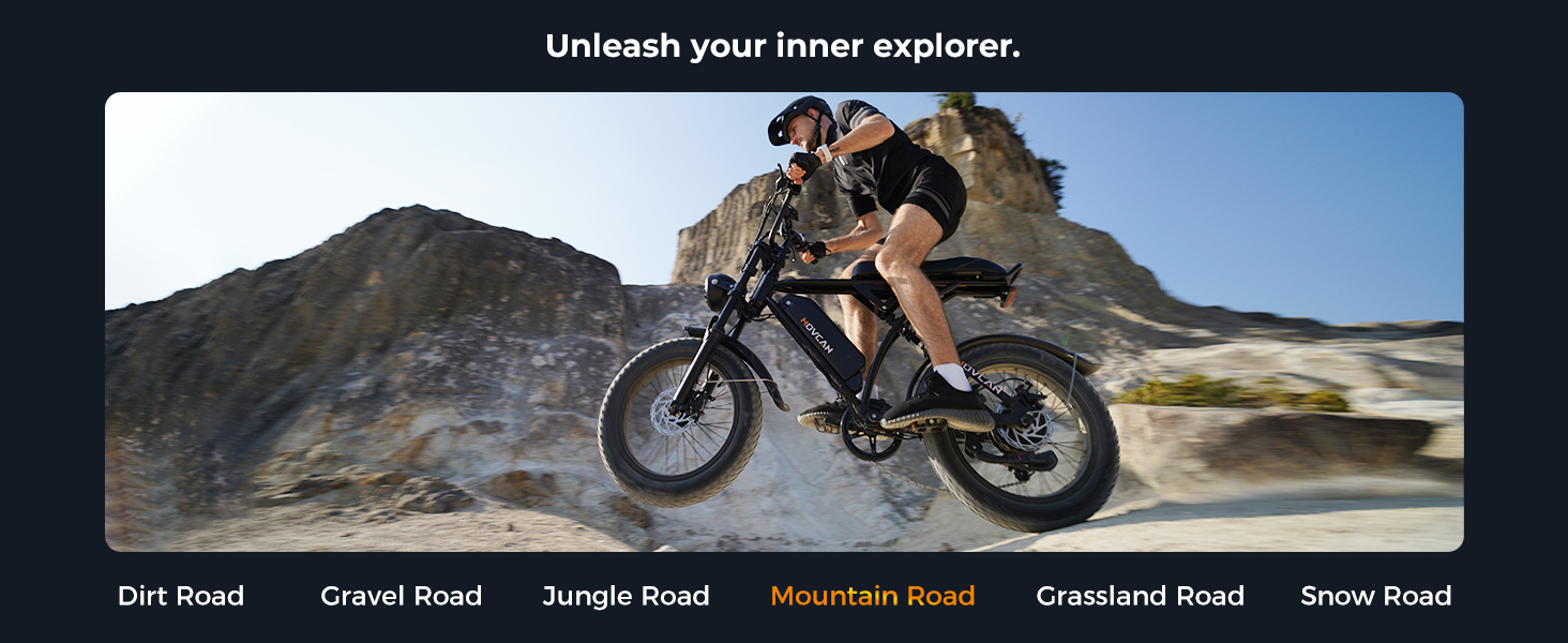 Movcan V60 Electric Bike for Adults, 1000W Motor 30MPH Top Speed 20” Fat Tire Electric Bike, 48V ...