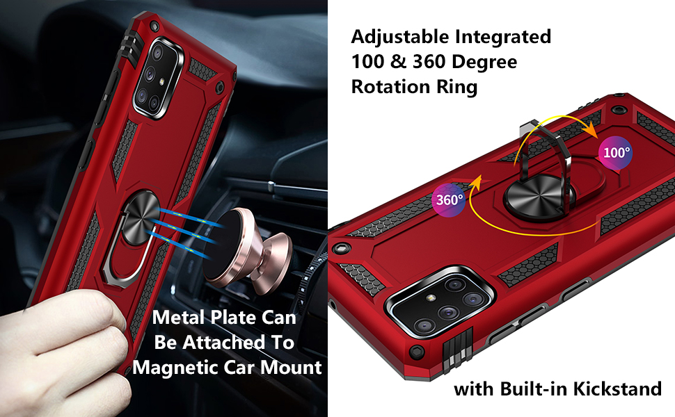 Amazon.com: Dionsibei Military Grade Drop Impact for Samsung Galaxy A71 5G Case 360 Metal ...