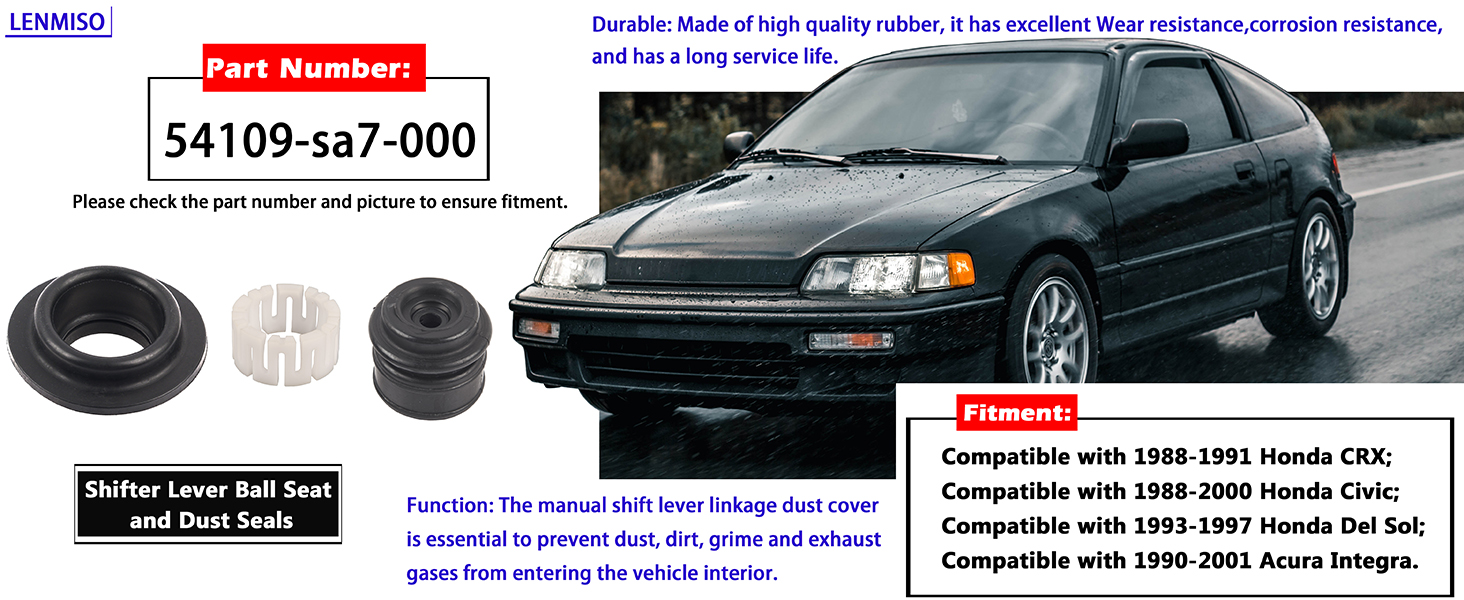 Amazon.com: LENMISO Shifter Lever Ball Seat and Dust Seals Compatible with Honda Civic 1988-2000 ...
