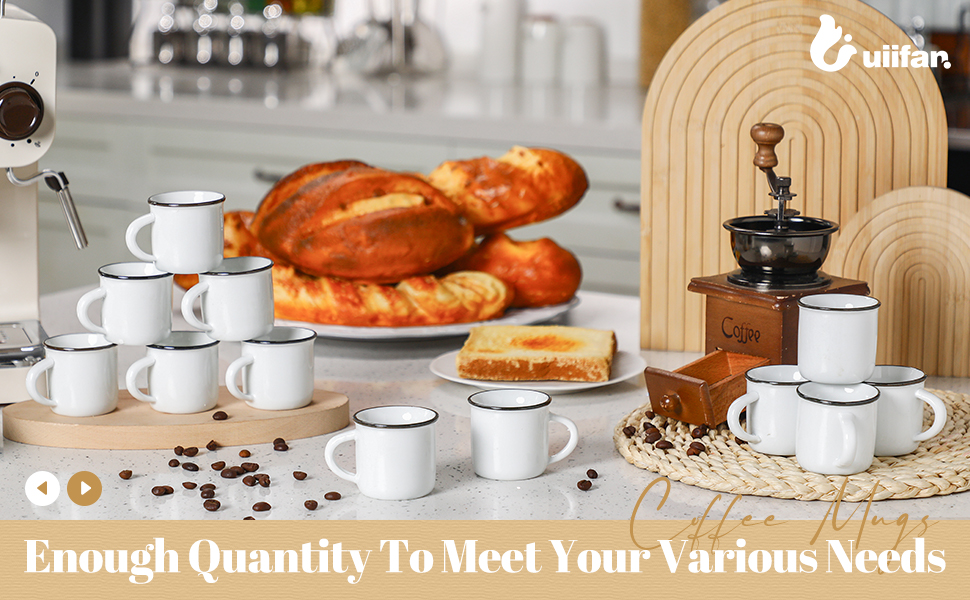 Amazon.com: Uiifan 24 Pcs Ceramic White Coffee Mugs Bulk Vintage ...