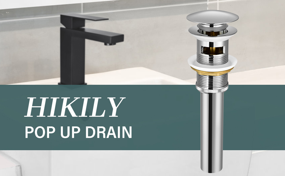 Bathroom Sink Drain with Overflow, Faucet Vessel Vanity Sink Pop Up ...