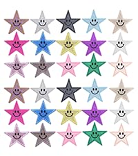 Amazon.com: Zakrafo 30 Pcs Sequin Round Smiley Face Chenille Patches ...