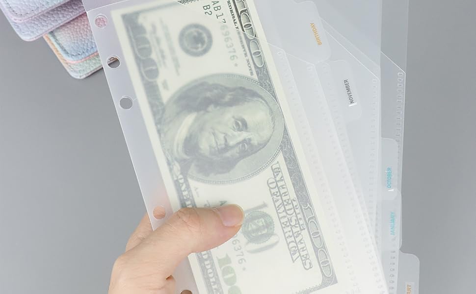 Amazon.com : A6 Narrow Size Cash Envelopes Dividers with Pockets 6 Tabs for Budgeting Budget ...