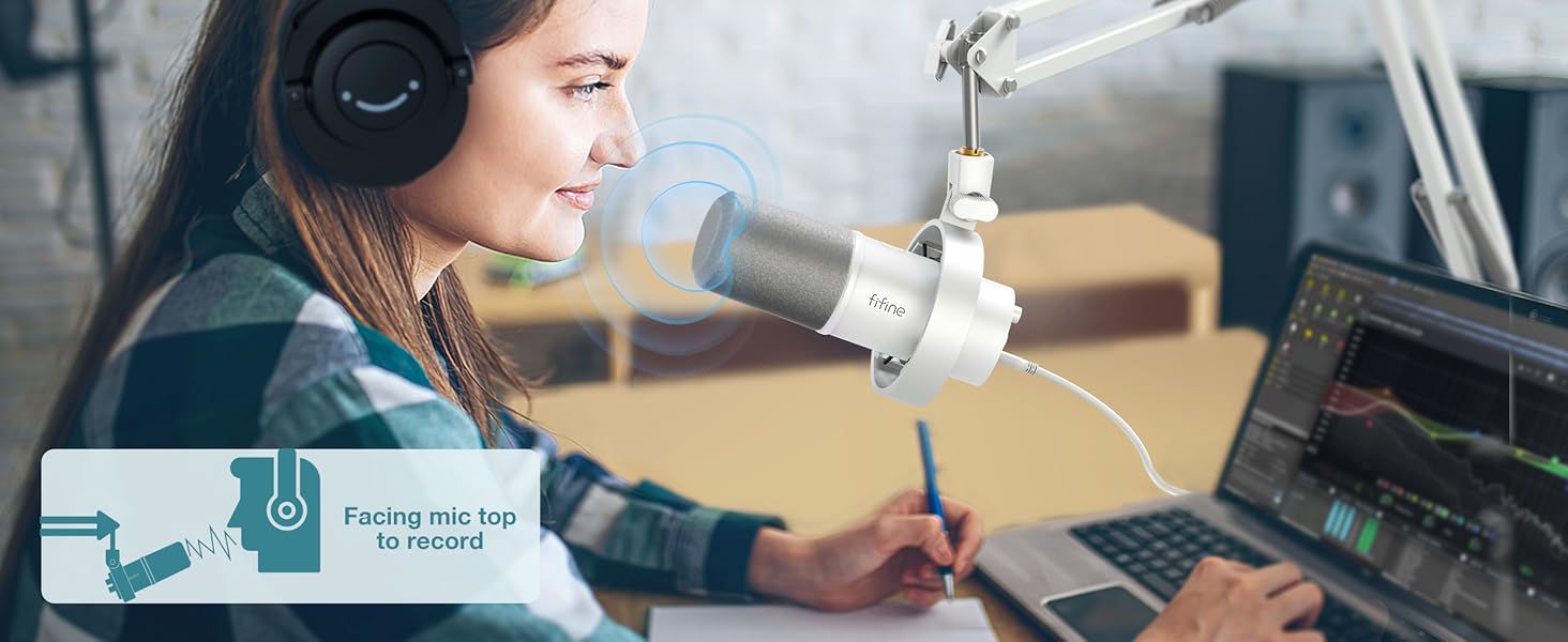 Amazon.com: FIFINE XLR Dynamic Microphone with Boom Arm Kit for Vocal, Recording, Studio Podcast ...