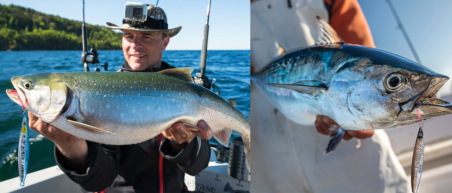 Amazon.com : Goture Slow Pitch Jigs, Glow Flat Fall Jig Fishing Lure with Double Assist Hooks ...