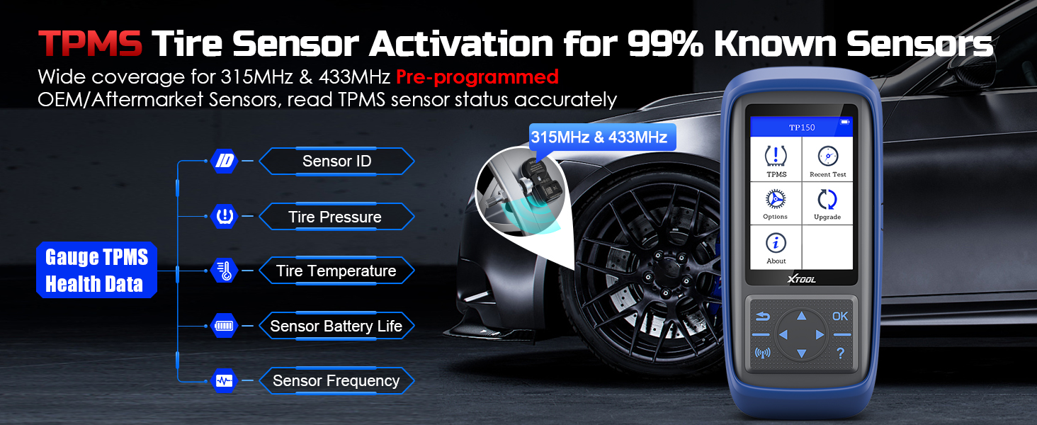 Amazon.com: XTOOL TP150 TPMS Programming Tool, Universal TPMS Relearn ...
