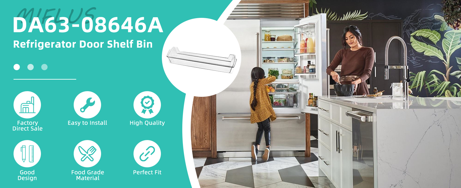 Amazon.com: DA63-08646A Door Shelf Replacement(Large) Compatible for Sam-sung Fridge Replacement ...