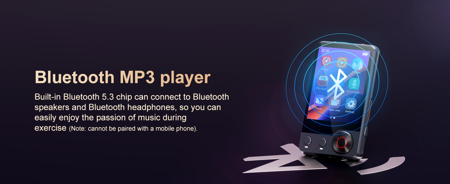 Amazon.com: Oilsky Reproductor MP3 de 128 GB con Bluetooth 5.3, 2.4 pulgadas, pantalla táctil ...