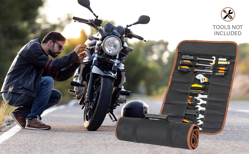 Amazon.com: Roll-Up Motorcycle Tool Bag - Multi-Pocket Organizer Pouch NOT Included | Small Tool ...