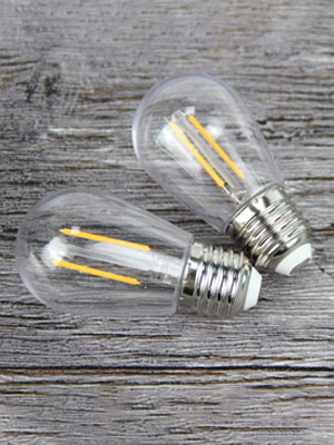 BRIMAX S14 E27 LED Bulbs, 2W 2700K Warm White, Clear Plastic Replacement Bulbs for Outdoor ...